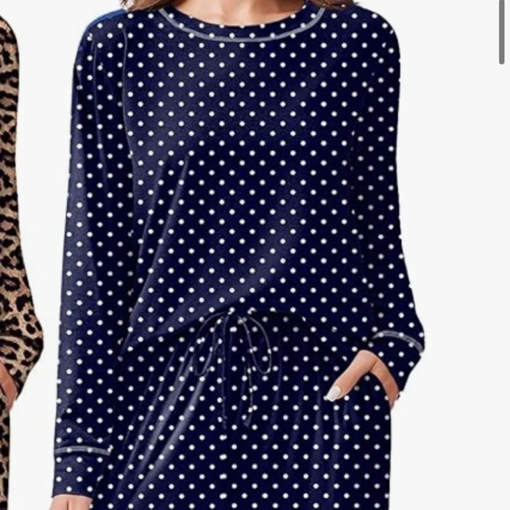 Ekouaer | Intimates & Sleepwear | Womens Navy Polka Dot Pajama Our ...